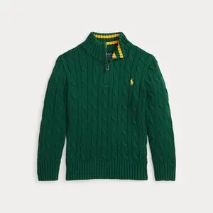 Ralph Lauren Cable-knit Quarter-zip Sweater - New Forest