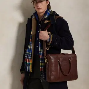 Ralph Lauren Heritage Leather Messenger Bag - British Tan