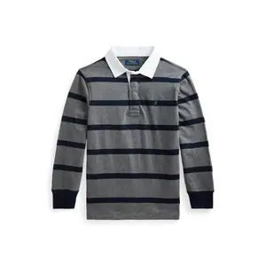 Ralph Lauren The Iconic Rugby Shirt Grey Heather/hunter Navy