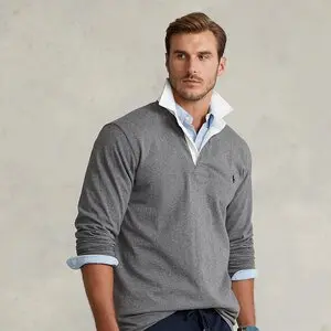 Ralph Lauren The Iconic Rugby Shirt Medium Flannel Heather