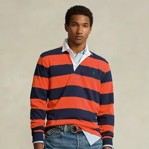 Ralph Lauren The Iconic Rugby Shirt Navy/spectrum Orange