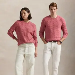 Ralph Lauren Cable-knit Cashmere Sweater - Strawberry Gelato