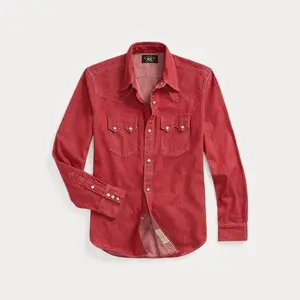 Ralph Lauren Slim Fit Denim Western Shirt Vintage Red