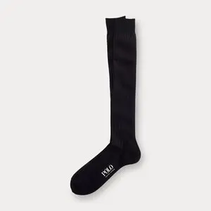 Ralph Lauren Ralph Lauren Solid Rib Over-the-Calf Socks Black