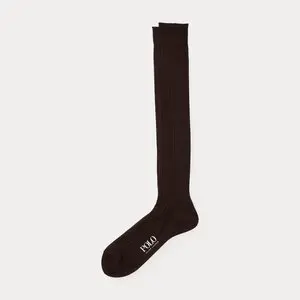 Ralph Lauren Ralph Lauren Solid Rib Over-the-Calf Socks Brown
