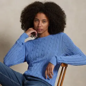 Ralph Lauren Cable-knit Crewneck Sweater - New Litchfield Blue