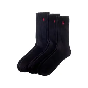 Ralph Lauren Cotton-blend Crew Socks 3 Pack - Black