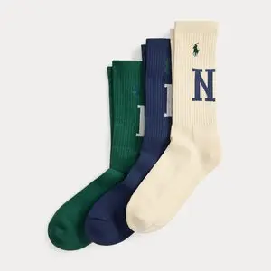Ralph Lauren Ralph Lauren Cotton-Blend Crew Socks - 3 Pack Green/navy/cream