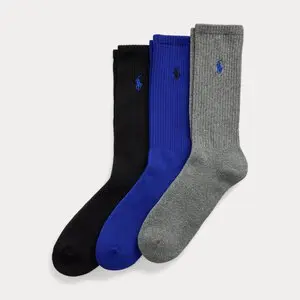 Ralph Lauren Ralph Lauren Cotton-Blend Crew Socks - 3 Pack Grey Heather