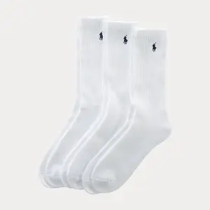 Ralph Lauren Cotton-blend Crew Socks 3 Pack - White