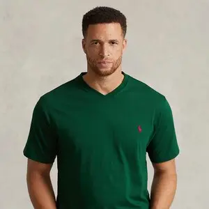 Ralph Lauren Jersey V-neck T-shirt College Green
