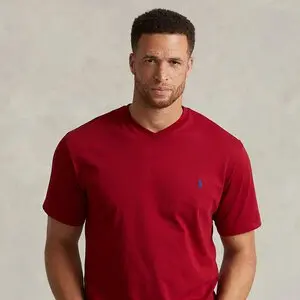 Ralph Lauren Jersey V-neck T-shirt Holiday Red