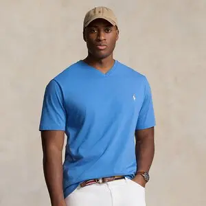 Ralph Lauren Jersey V-neck T-shirt New England Blue