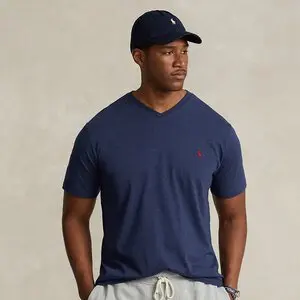 Ralph Lauren Jersey V-neck T-shirt Spring Navy Heather