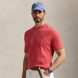 Ralph Lauren Jersey V-neck T-shirt Spring Red