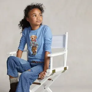 Ralph Lauren Polo Bear Cotton Jersey Tee Sky Blue