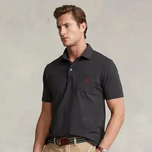 Ralph Lauren Classic Fit Performance Polo Shirt Black Marl Heather