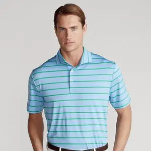 Ralph Lauren Classic Fit Performance Polo Shirt Blue Lagoon/course Green