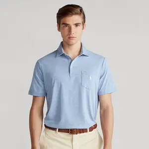 Ralph Lauren Classic Fit Performance Polo Shirt Campus Blue Heather
