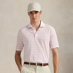 Ralph Lauren Classic Fit Performance Polo Shirt Carmel Pink/ceramic White