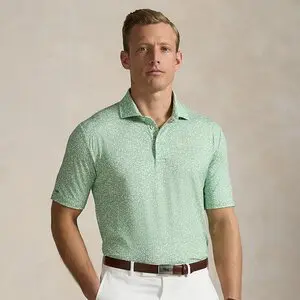 Ralph Lauren Classic Fit Performance Polo Shirt Micro Toss Faded Mint