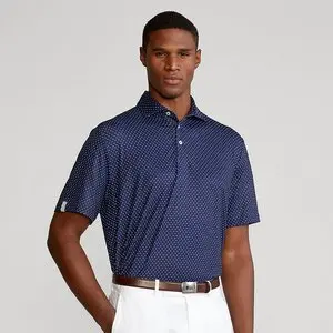 Ralph Lauren Classic Fit Performance Polo Shirt Navy Preppy Dot