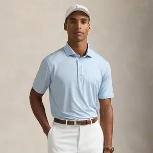 Ralph Lauren Classic Fit Performance Polo Shirt Office Blue/ceramic White