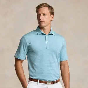 Ralph Lauren Classic Fit Performance Polo Shirt Pastel Mint/summer Blue