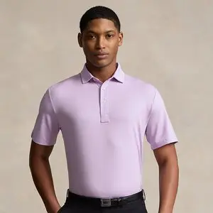 Ralph Lauren Classic Fit Performance Polo Shirt Pink Flamingo/office Blue