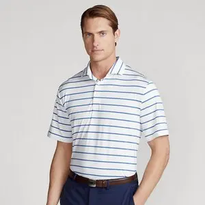 Ralph Lauren Classic Fit Performance Polo Shirt Pure White/bastille Blue