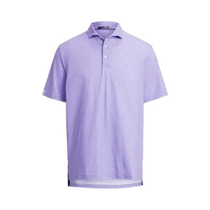 Ralph Lauren Classic Fit Performance Polo Shirt Purple Micro Diamond Dot