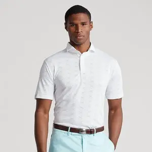 Ralph Lauren Classic Fit Performance Polo Shirt Rlx Graphic Pure White