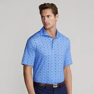 Ralph Lauren Classic Fit Performance Polo Shirt Sailfish Cutouts Blue