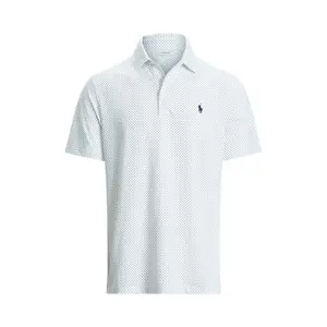 Ralph Lauren Classic Fit Performance Polo Shirt White Geo Dot Print