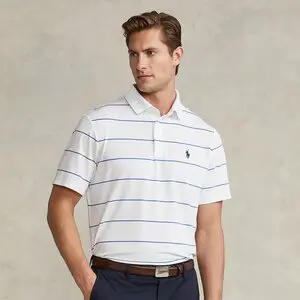 Ralph Lauren Classic Fit Performance Polo Shirt White/harbor Island Blue