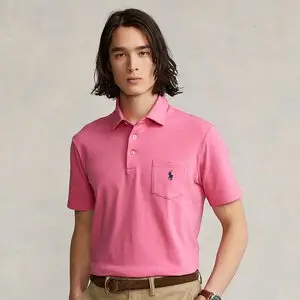 Ralph Lauren Classic Fit Performance Polo Shirt Wine Rose Heather