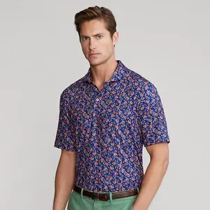 Ralph Lauren Classic Fit Performance Polo Shirt Woodblock Floral Royal