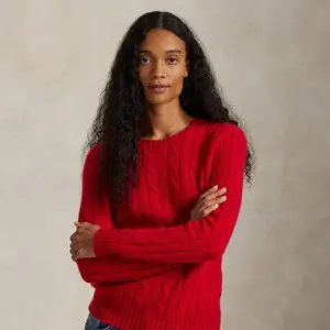 Ralph Lauren Iconic Cable-Knit Cashmere Sweater Rl2000 Red
