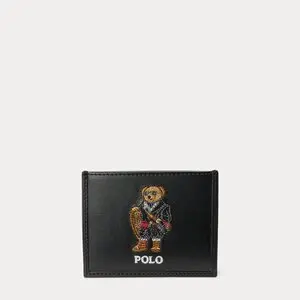 Ralph Lauren Polo Bear Leather Card Case Black