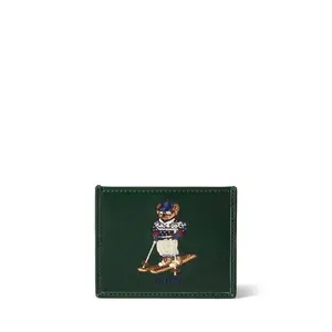 Ralph Lauren Polo Bear Leather Card Case Green
