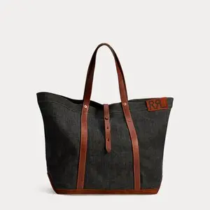 Ralph Lauren Leather-trim Denim Tote - Indigo