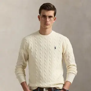 Ralph Lauren Cable-knit Wool-cashmere Sweater - Andover Cream