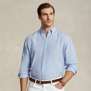 Ralph Lauren Linen Shirt Blue Hyacinth