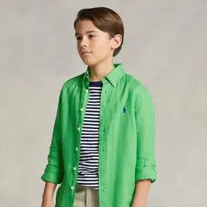 Ralph Lauren Linen Shirt Vibrant Green