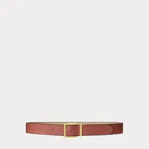 Ralph Lauren Ralph Lauren Reversible Crosshatch Leather Belt Pink Mahogany/birch Tan