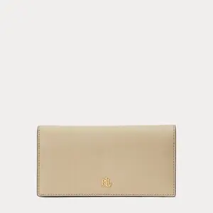 Ralph Lauren Crosshatch Leather Slim Wallet Birch Tan