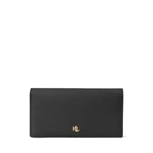 Ralph Lauren Crosshatch Leather Slim Wallet - Black