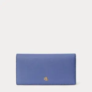 Ralph Lauren Crosshatch Leather Slim Wallet - Carson Blue