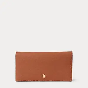Ralph Lauren Crosshatch Leather Slim Wallet - Lauren Tan