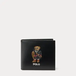Ralph Lauren Polo Bear Leather Billfold Wallet - Black